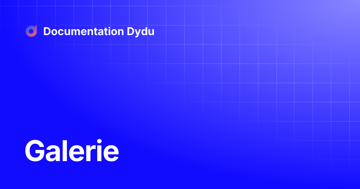 Galerie | Documentation Dydu