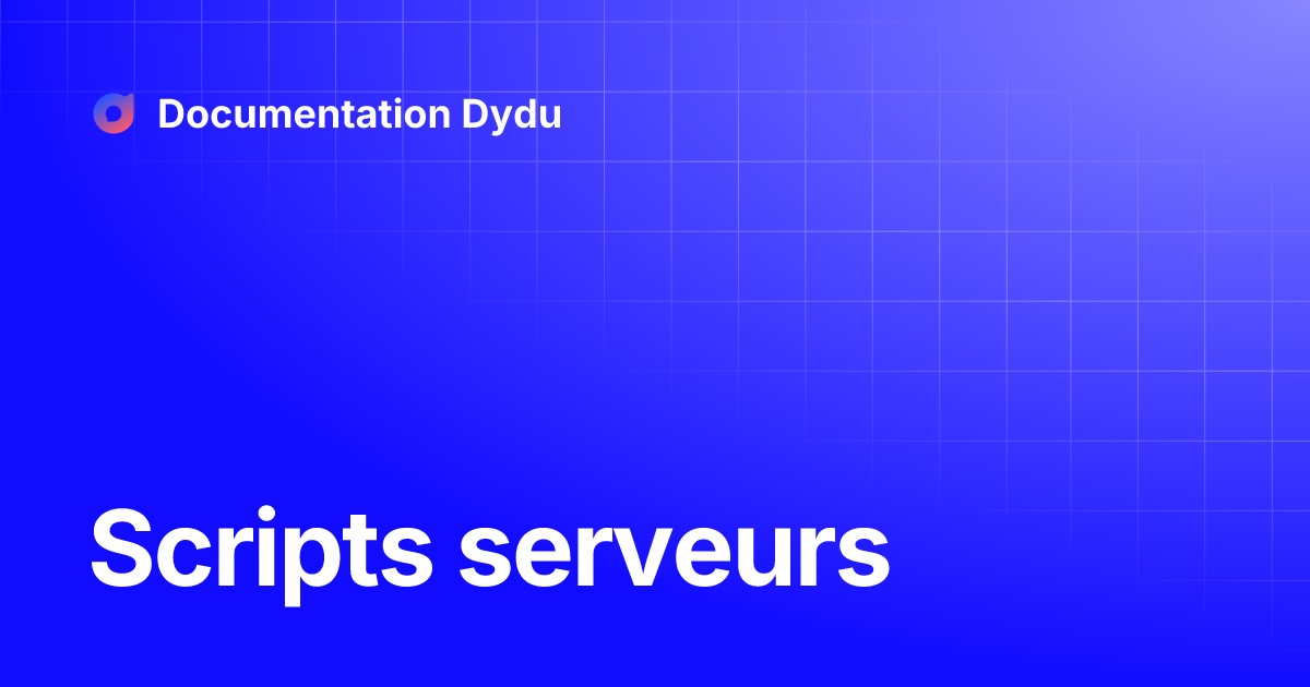 Scripts serveurs | Documentation Dydu